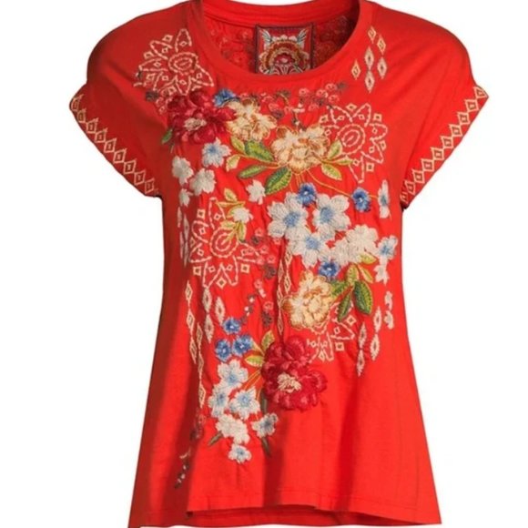 Johnny Was | Tops | Fabulous Nwt Johnny Was Relaxed Embroidered Tee ...
